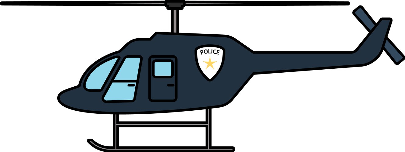 Police helicopter emergency air transport side Vector Image