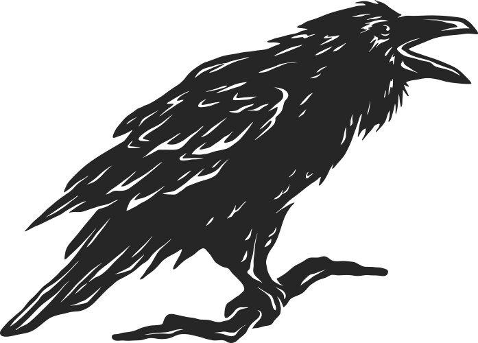 Black raven Royalty Free Vector Image - VectorStock