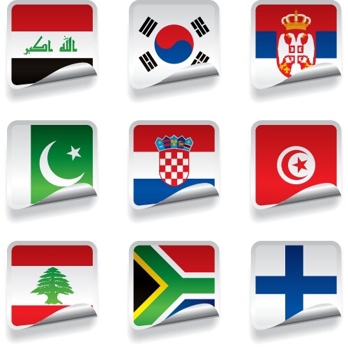 Country flags icons Royalty Free Vector Image - VectorStock