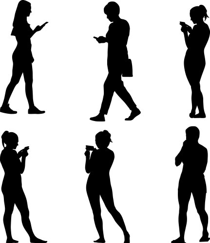 Skinny woman silhouette Royalty Free Vector Image