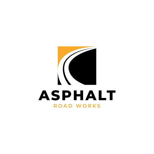 Asphalt paving road works logo Royalty Free Vector Image