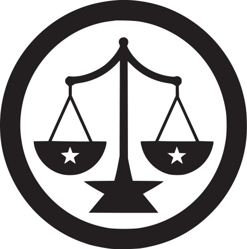 Scale of justice logo design Royalty Free Vector Image