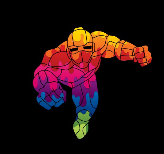 Superhero robot action cartoon Royalty Free Vector Image