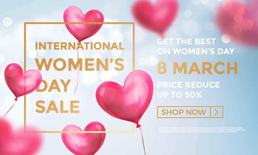 8 march womens day horizontal banner Royalty Free Vector