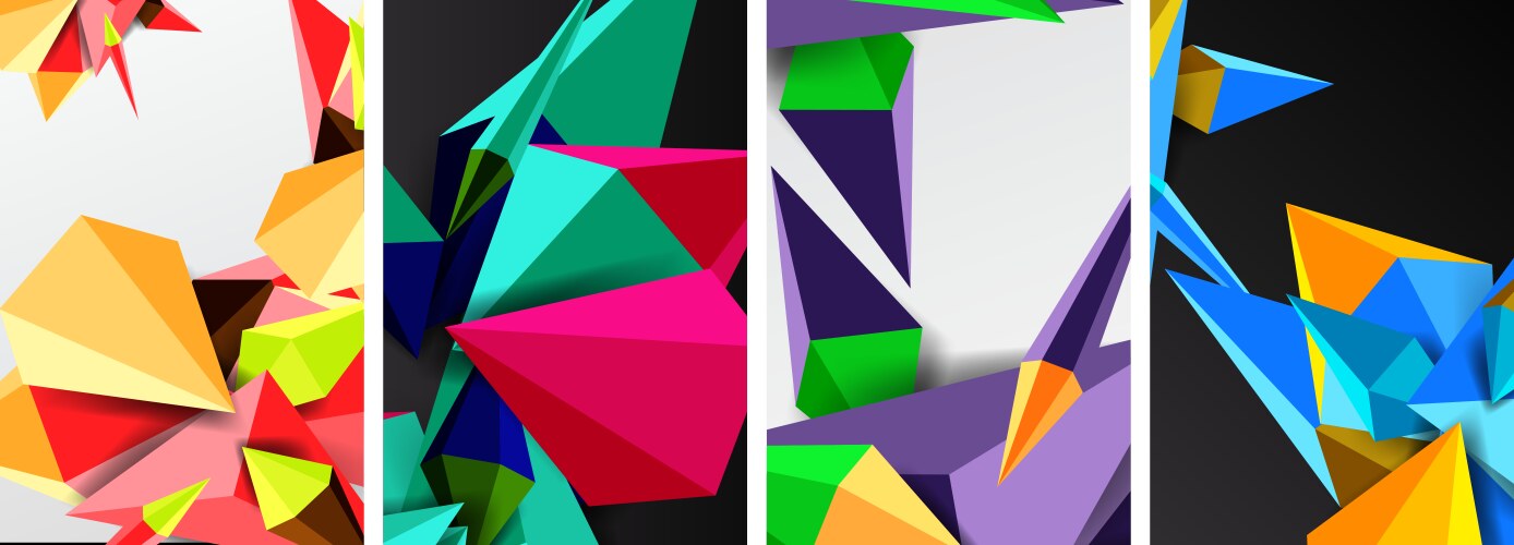 A collage of four different colored cubes Vector Image