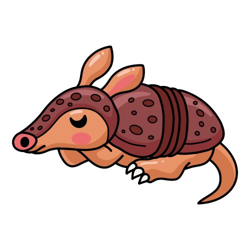 Cute little armadillo cartoon character Royalty Free Vector