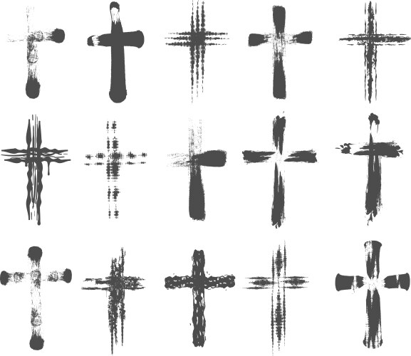 Religious cross design collection Royalty Free Vector Image