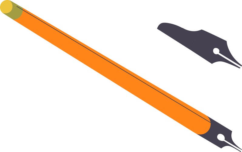 Large sharp kitchen knife pointing up with black Vector Image