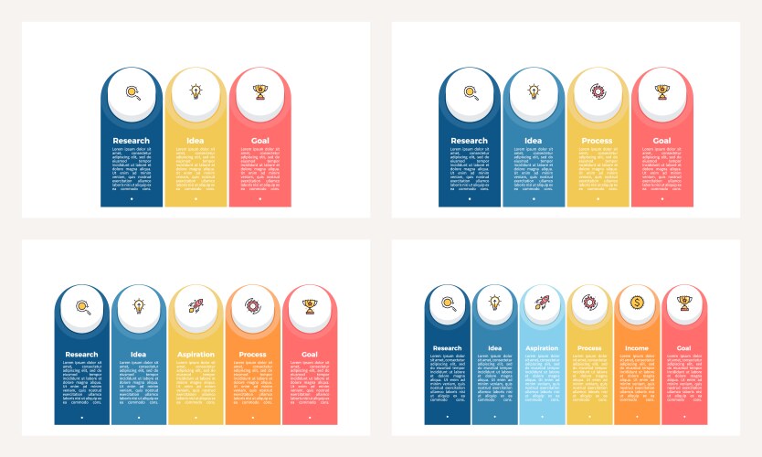 Business infographics banner chart with 2 3 4 Vector Image