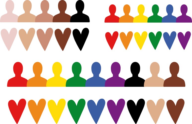 Rainbow colored people diversity concept Vector Image