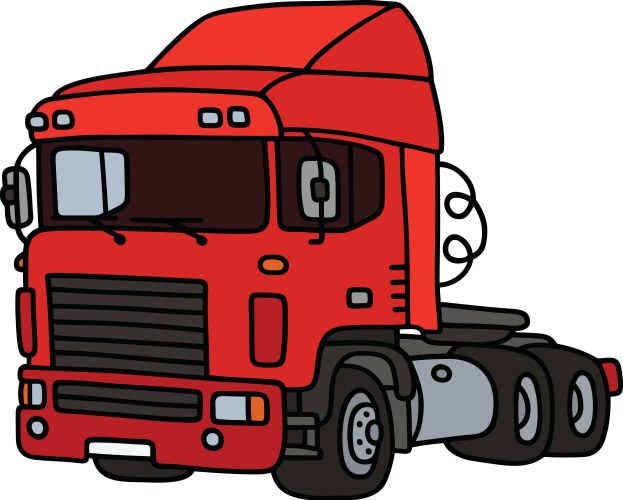 Red semitrailer truck Royalty Free Vector Image