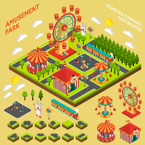 Amusement park map Royalty Free Vector Image - VectorStock