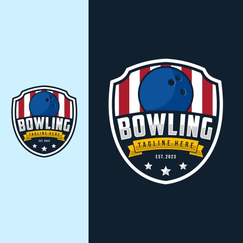 Bowling logo sport design template emblem Vector Image