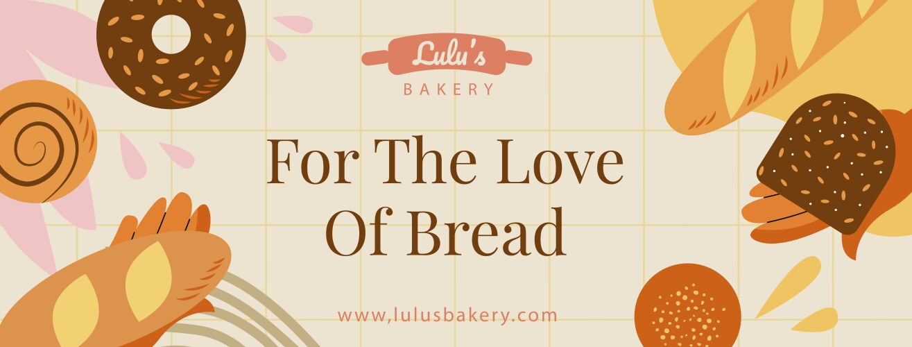 Minimal bakery shop facebook cover Royalty Free Vector Image