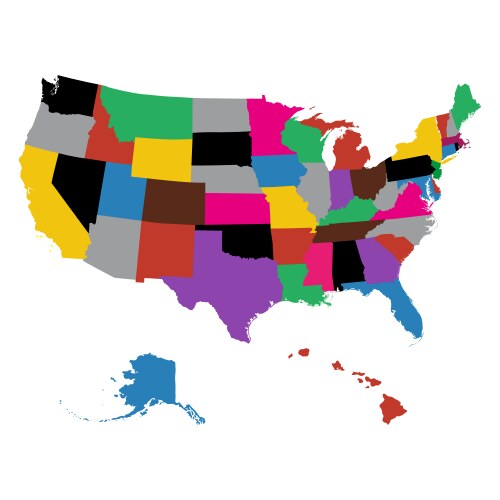 Us State Maps Vector Images (over 37,000)