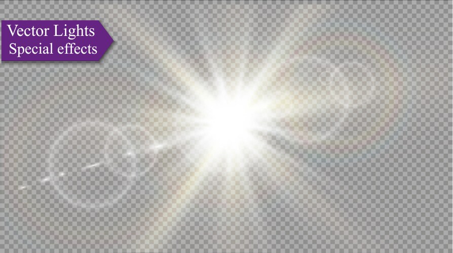 Transparent sunlight special lens flare Royalty Free Vector