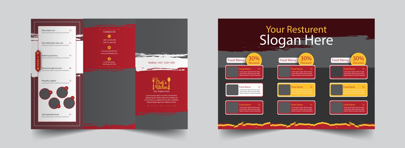 Creative blue trifold brochure design template Vector Image