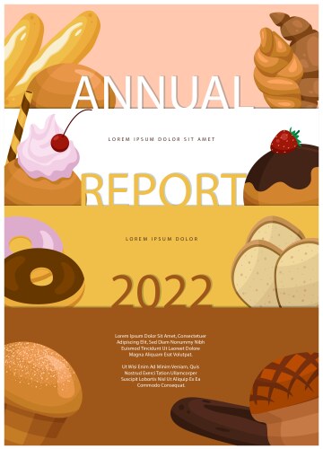 Bakery annual report template Royalty Free Vector Image