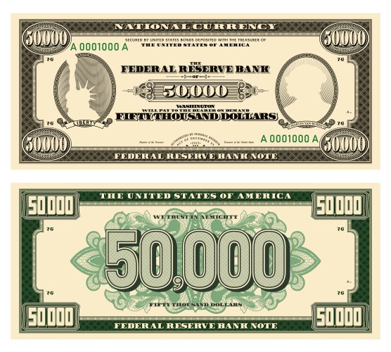 New 5000 Dollars Banknote Obverse And Reverse Vector Image new-5000-dollars-banknote-obverse-and-reverse-vector-image