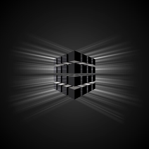 Realistic cube with reflection of a Royalty Free Vector