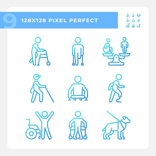 People with sensory impairment gradient linear Vector Image