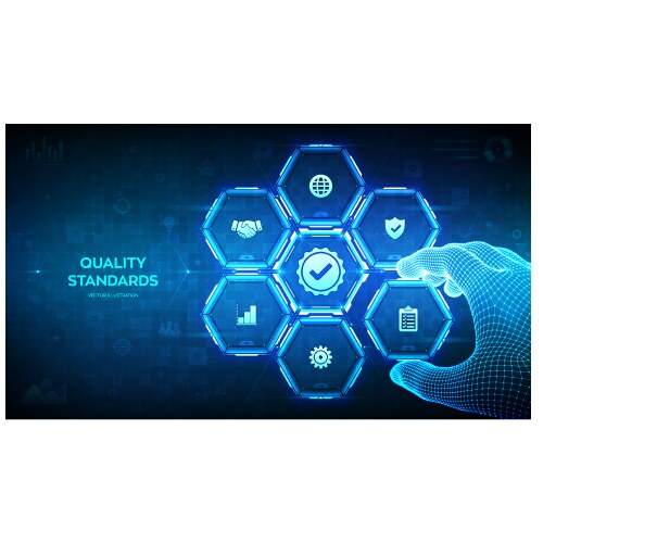 Quality standards control technology concept iso Vector Image