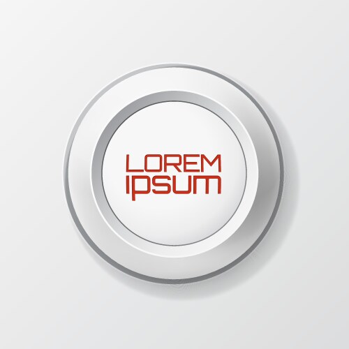 Realistic button on white background Royalty Free Vector