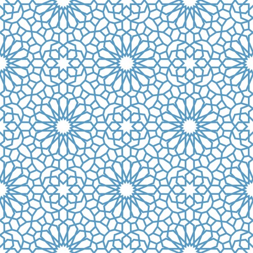 Blue islamic pattern seamless arabic geometric Vector Image