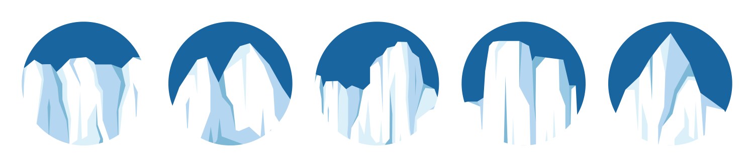 Floating icebergs collection drifting arctic Vector Image