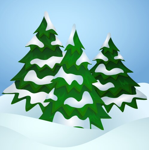 Pine tree covered with snow Royalty Free Vector Image