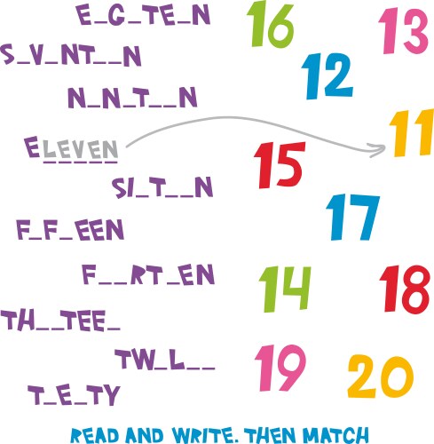 Numbers 11 20 Vector Images (31)
