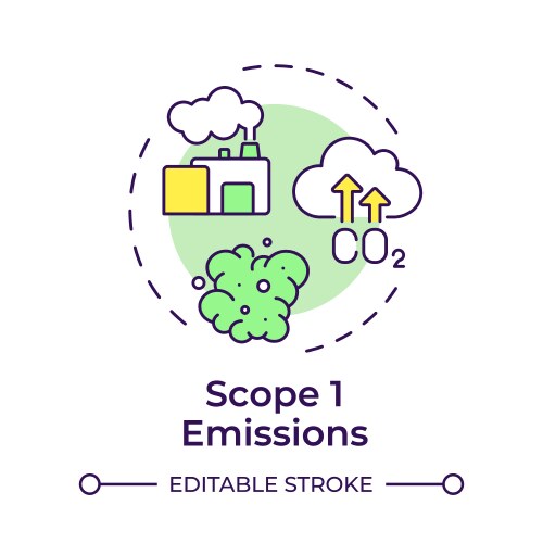 Scope 3 emissions multi color concept icon Vector Image