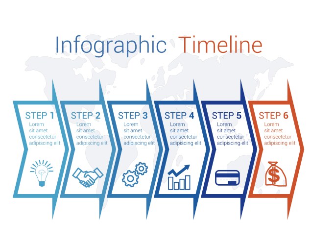 Timeline infograph chart with 5 steps process Vector Image