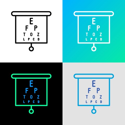 Eye test thin line icon ophthalmology eyesight Vector Image