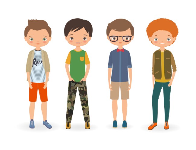 Stylish boys and girls Royalty Free Vector Image