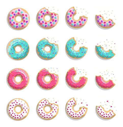 Donut with a mouth bite Royalty Free Vector Image