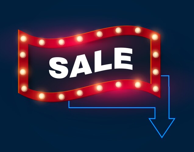 Retro style cinema premiere sign Royalty Free Vector Image