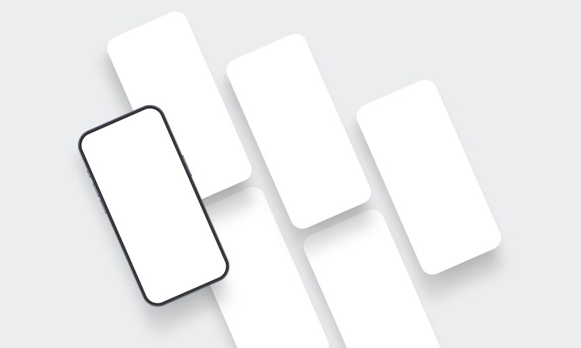 Smartphone mockup with blank mobile app screens Vector Image