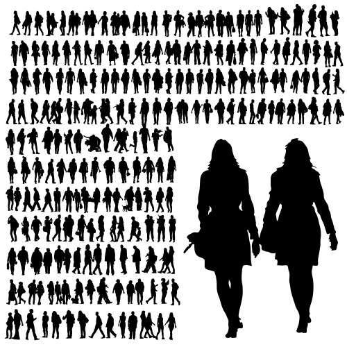 People Walking Silhouette Vector Images (over 20,000)