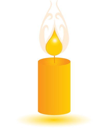 Red yellow violet burning candles with melted Vector Image