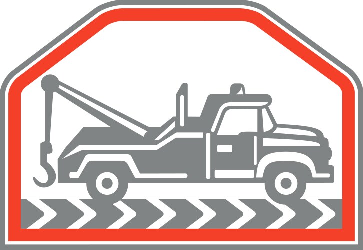 Roll-off truck side up retro Royalty Free Vector Image