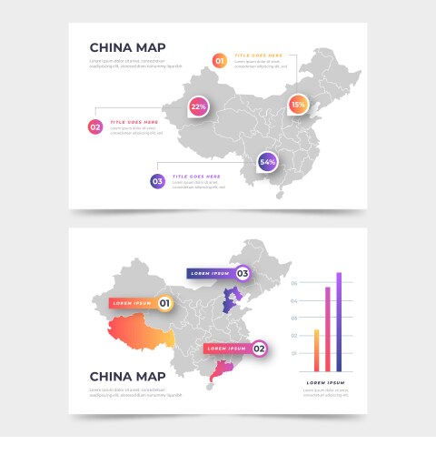 Isometric china map infographic Royalty Free Vector Image