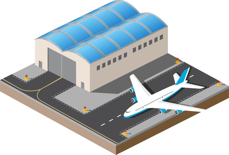 Loading container on cargo airplane cartoon Vector Image