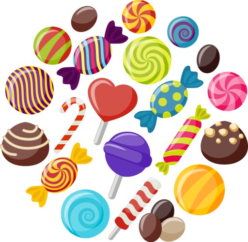 Colorful Candy Assortment Royalty Free Vector Image