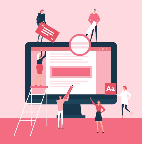 People with documents Royalty Free Vector Image