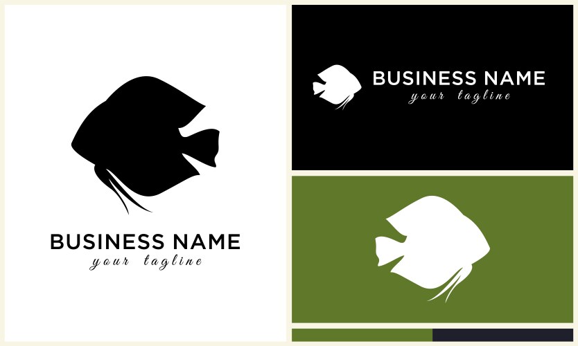 Silhouette fish logo template Royalty Free Vector Image