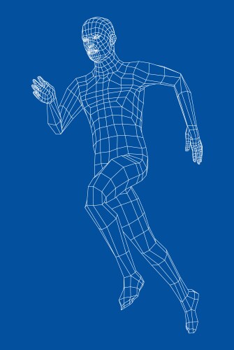 Wireframe running man Royalty Free Vector Image