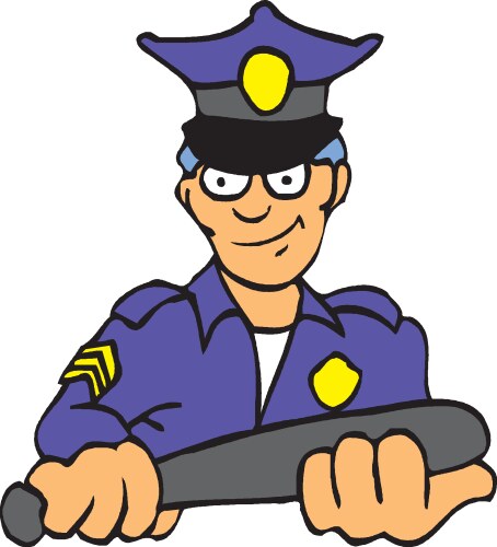 Policeman - cute cartoon character Royalty Free Vector Image