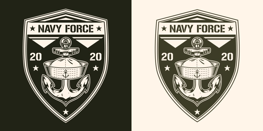Vintage monochrome nautical emblems Royalty Free Vector