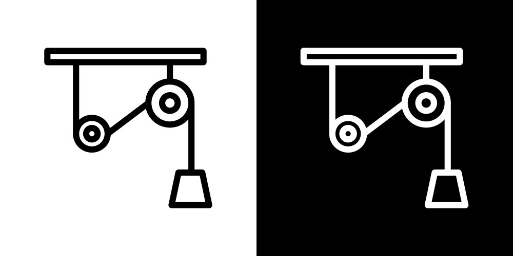 Pulley icon set on white background Royalty Free Vector